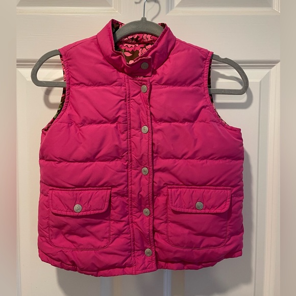 Lilly Pulitzer | Jackets & Coats | Lilly Pulitzer Girls Pinkfloral Doublesides Puffer Vest ...
